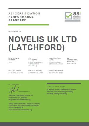 ASI certifies seven Novelis facilities against ASI Performance Standard ...