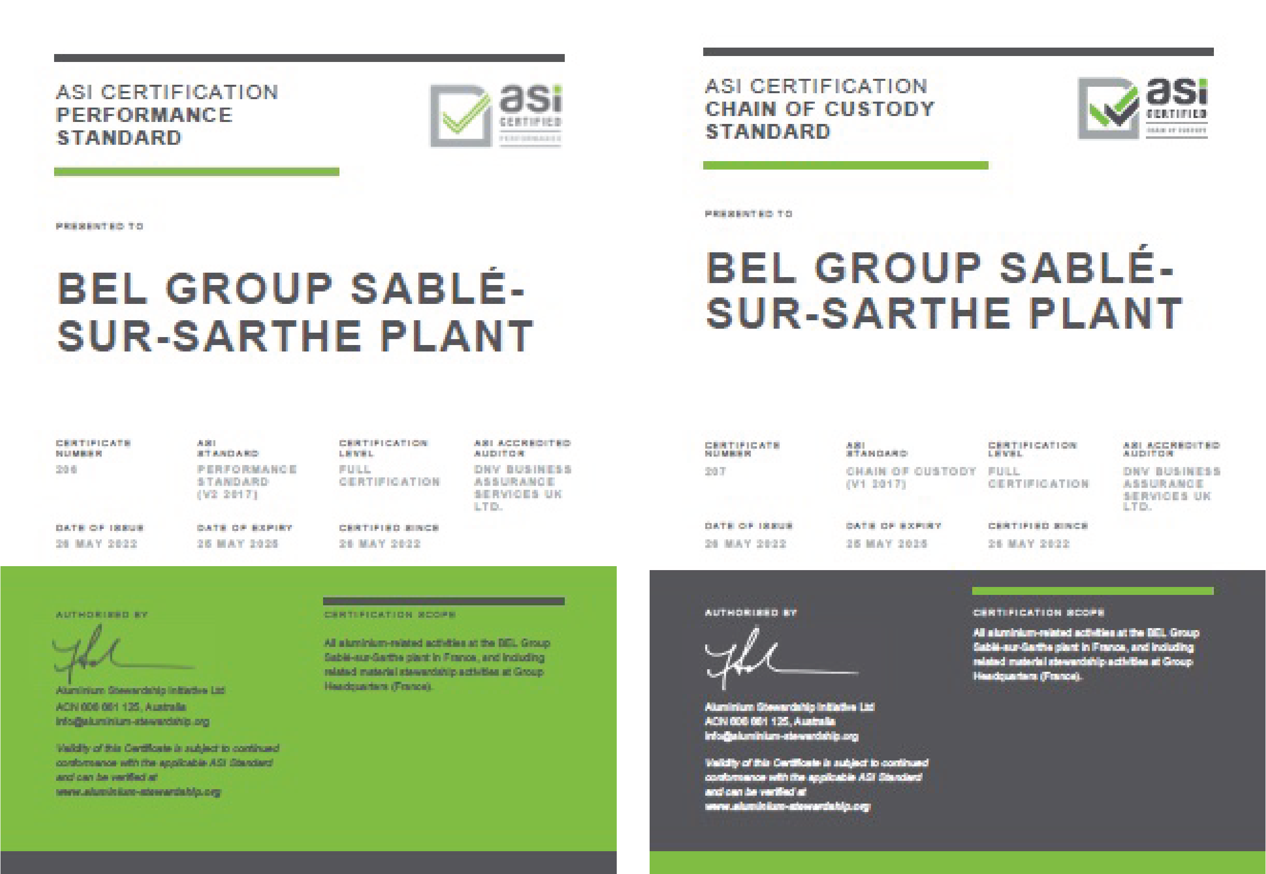 ASI certifies Groupe BEL against ASI Performance and Chain of Custody ...